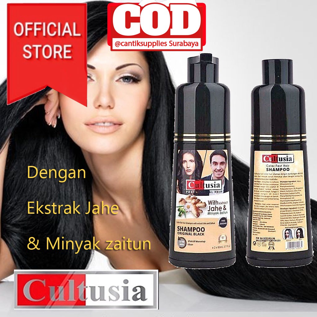 Jual Cultusia Shampo Original Black - Color fast hair Sampoo 160ml ...