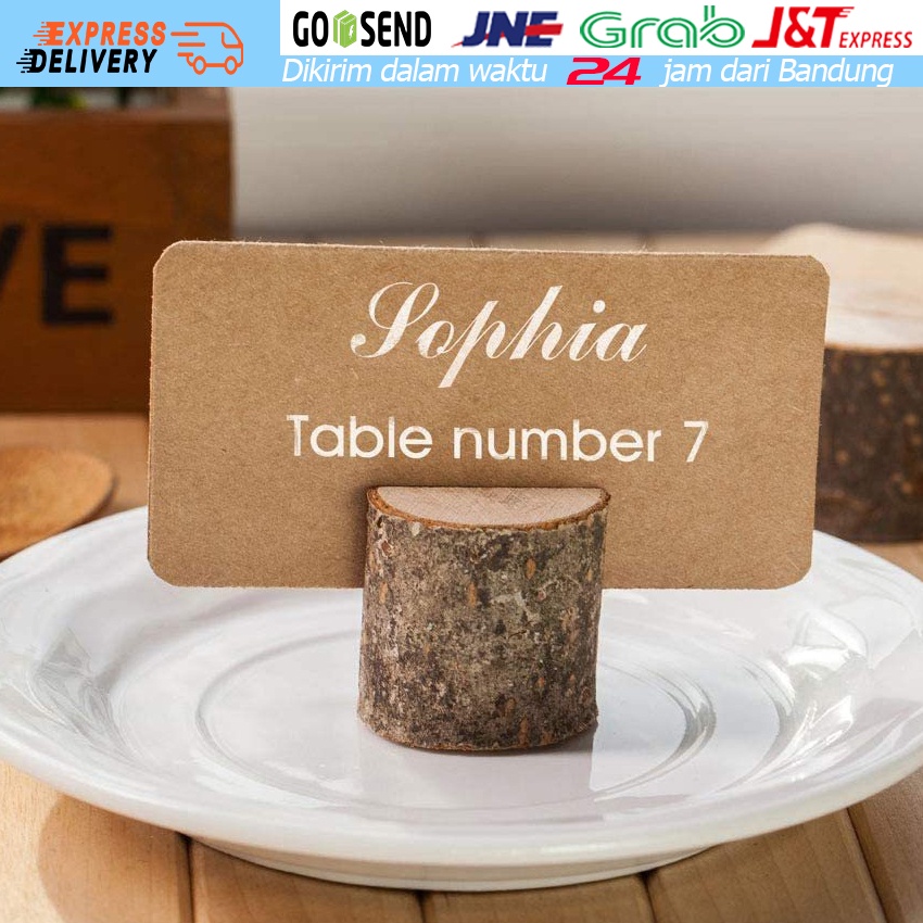 Jual Wooden Card Holder / Stand Penjepit Foto Kartu Kayu Price Tag ...