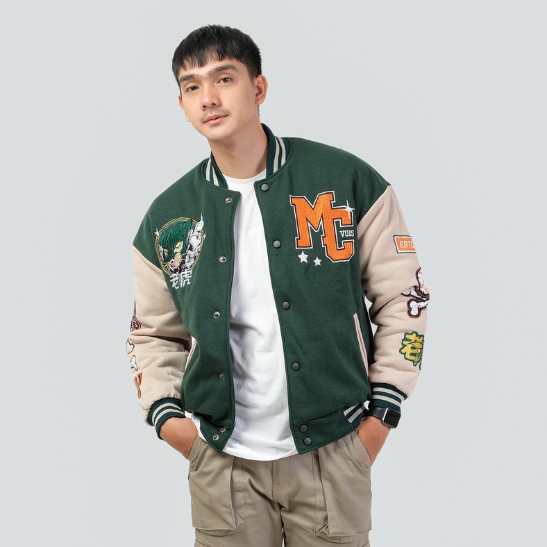 Jual Jaket Varsity Nakagumi Green Full Bordir Premium Distro | Shopee ...
