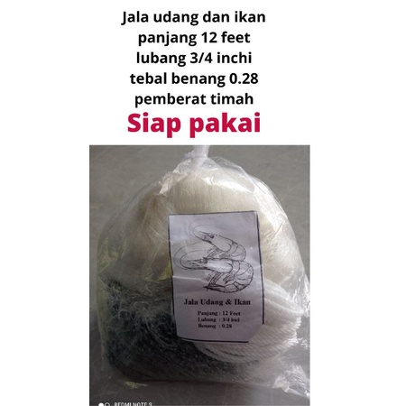 Jual Jala Lempar 12 feet Jala udang jala ikan Jala lempar 3/4 inchi ...