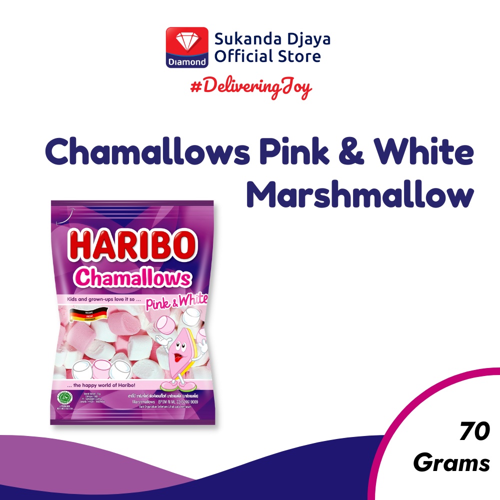 Jual Haribo Chamallows Pink & White Marshmallow 70 Gr | Shopee Indonesia