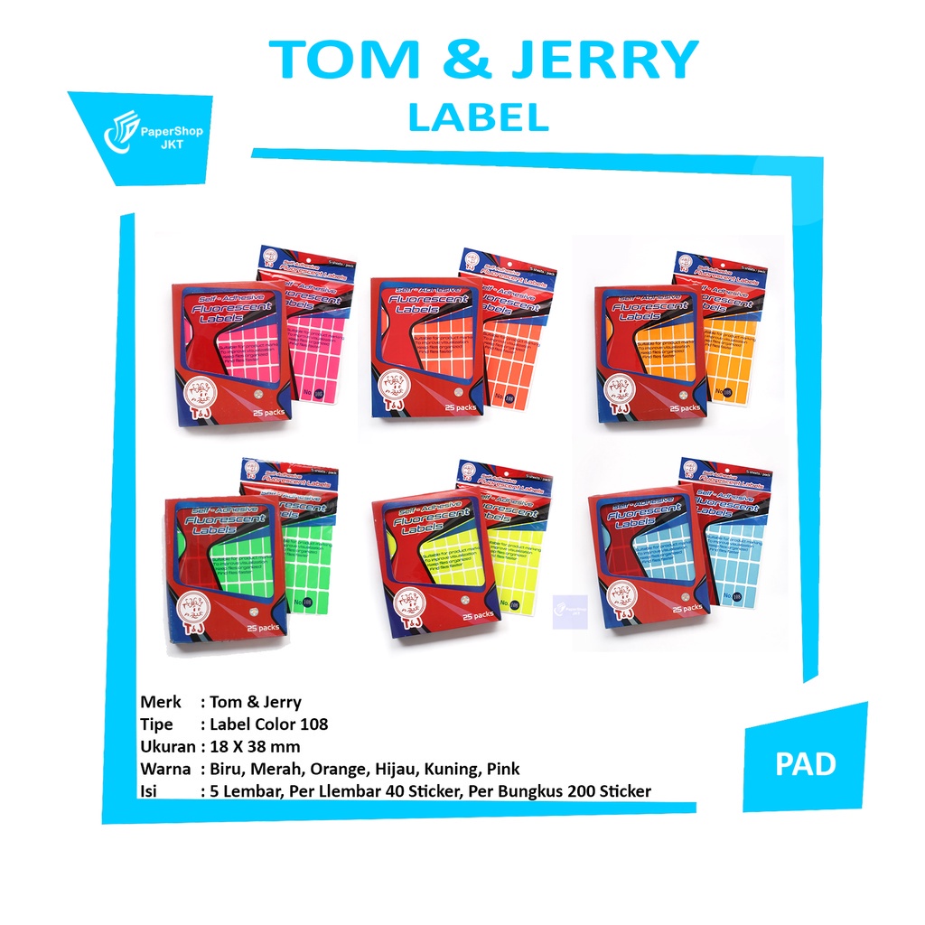 Jual TOM & JERRY - Label Color Series 108 - Pad | Shopee Indonesia