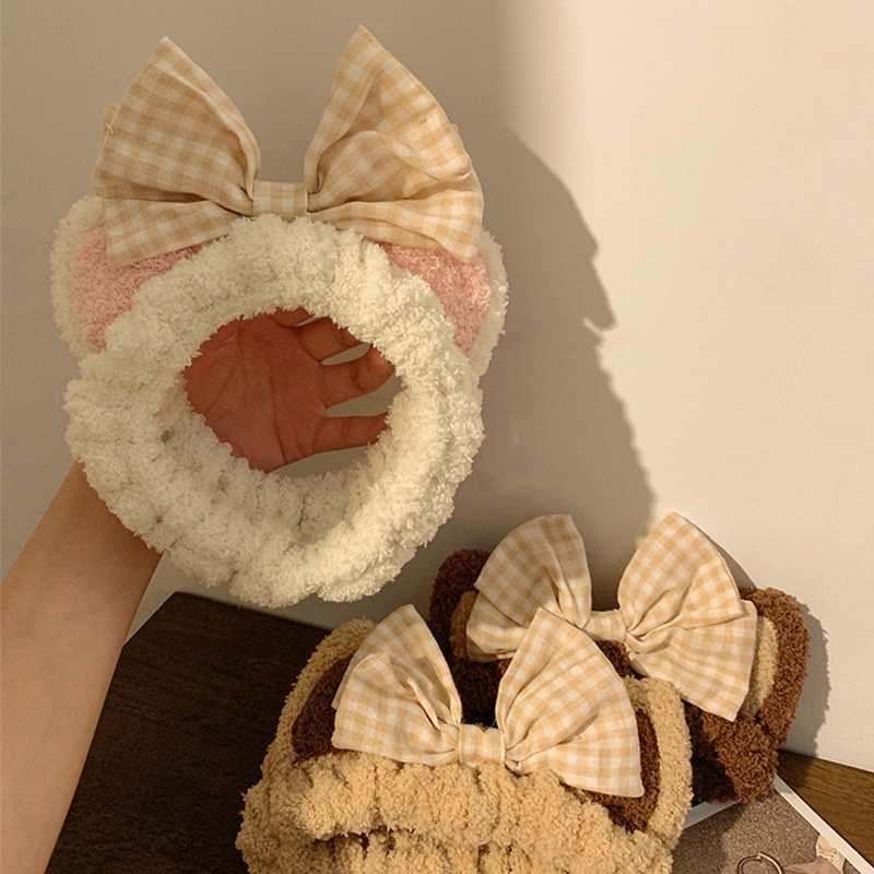 Jual Town Shell - Butter Panda Korean Fluffy Cute Bear Head band ...