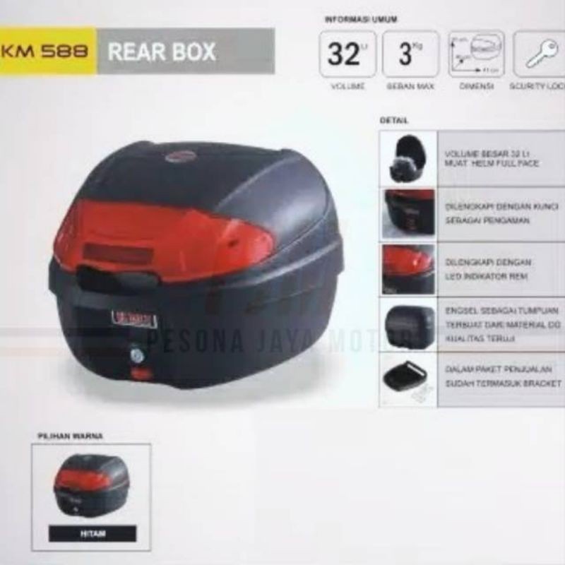 Jual Box Motor Box Belakang Motor KMI Type 588 Kapasitas 32 Liter King ...