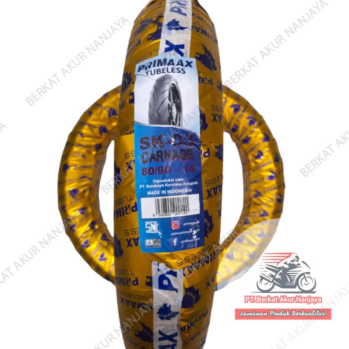 Jual Ban primaax sk03 80 90 14 Tubeless Bonus Pentil sk 03 Carnage ...