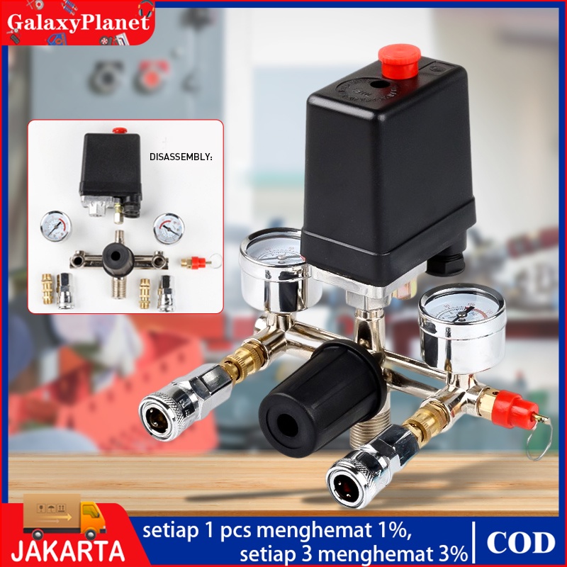 Jual Otomatis Kompresor Regulator Set Pressure Valve Switch Double ...