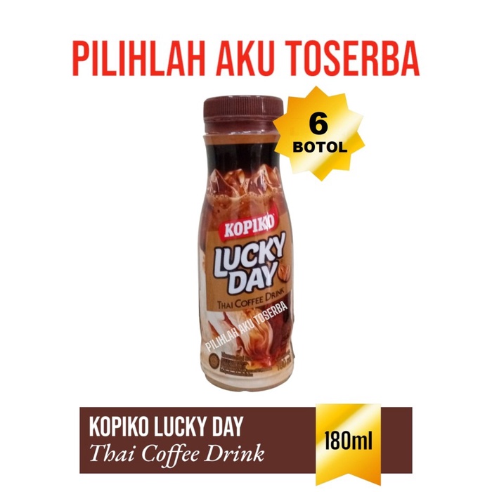 Jual KOPIKO LUCKY DAY Thai Coffee Drink 180 ml - ( HARGA 6 BOTOL ...
