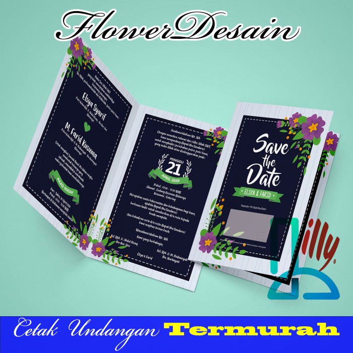 Jual Kartu Undangan Pernikahan Murah,Flower Undangan Custom 09 | Shopee ...