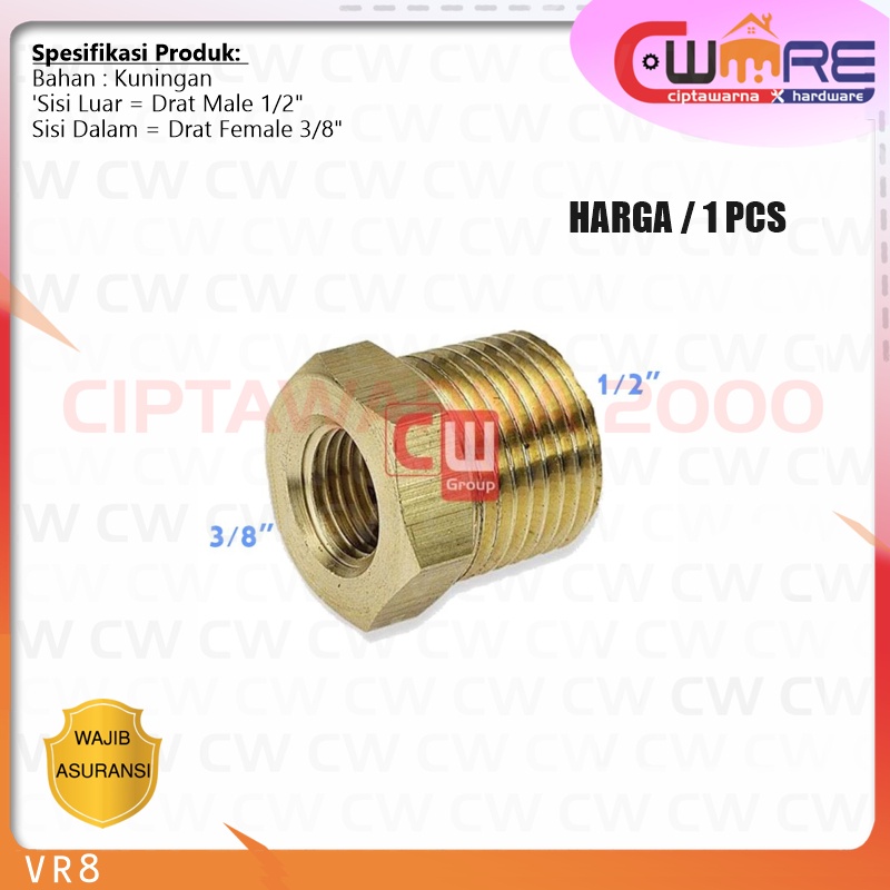 Jual Adapter vlok ring overloop vring 3/8F x 1/2M Inc Kuningan | Shopee ...