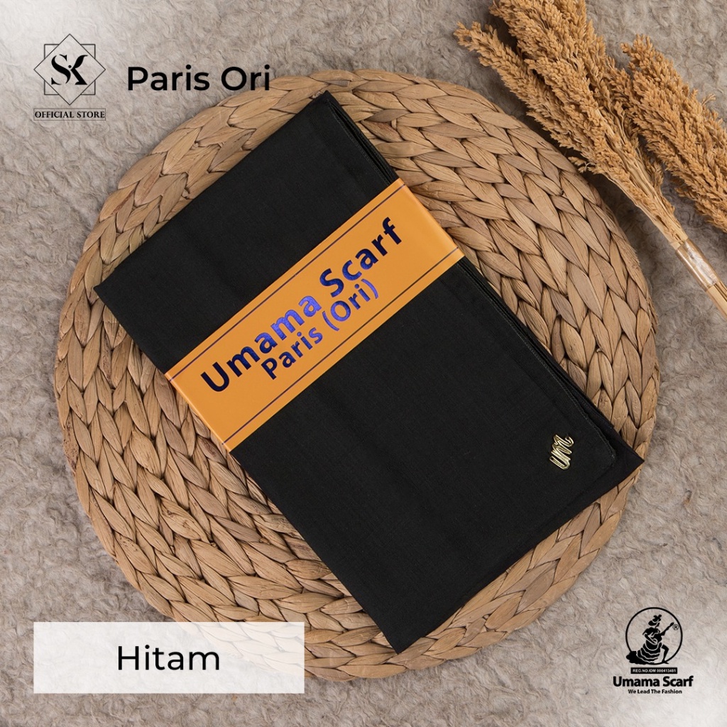 Jual Hijab Hitam Paris Ori Paris Jadul Metal Logo Umama Scarf 110x110 ...