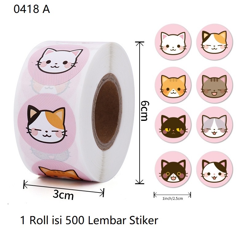Jual Stiker Sticker Roll 500pcs Label Bulat Persegi Bahan Kertas Chromo ...