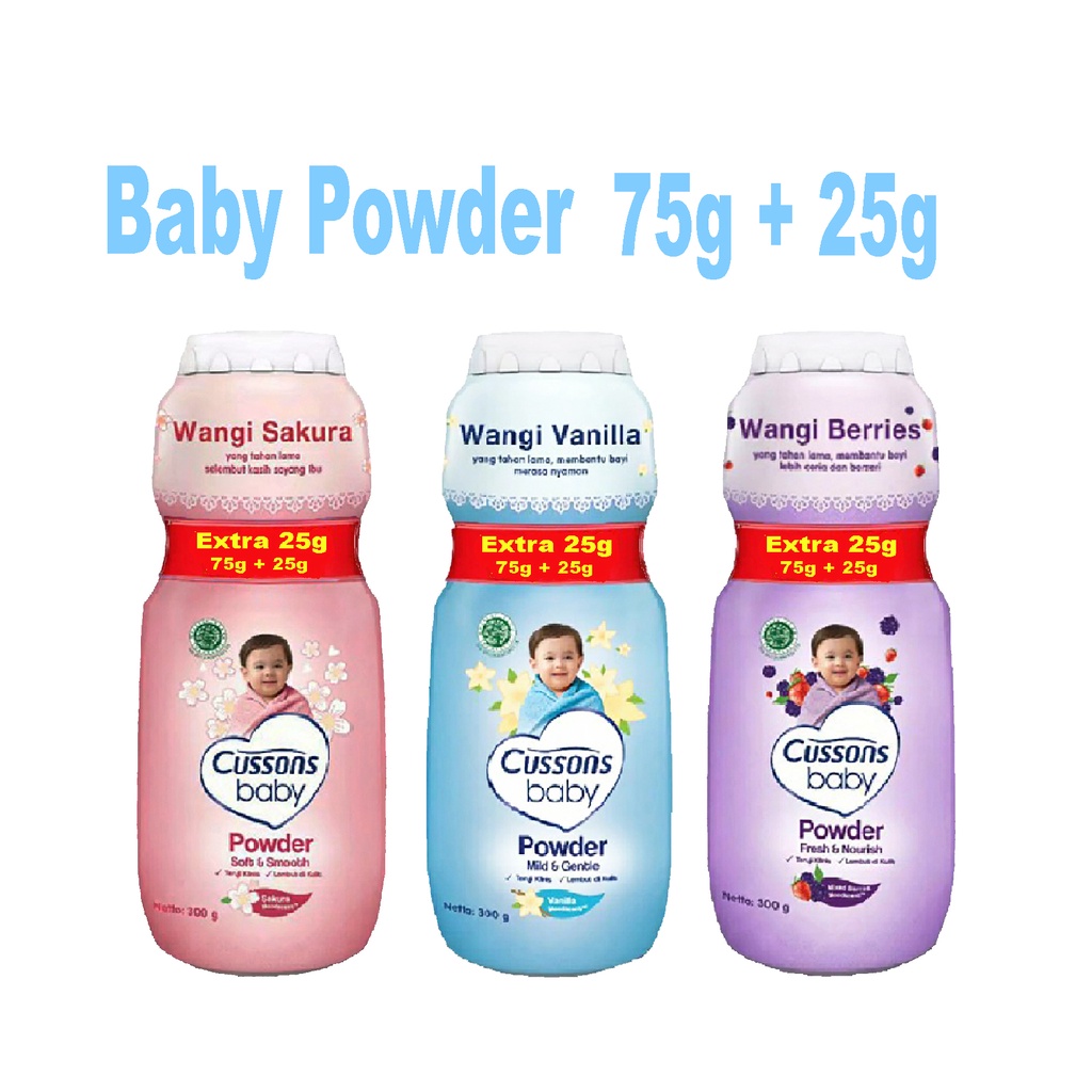 Jual Cussons Baby Powder Fresh & Nourish / Soft & Smooth / Mild ...