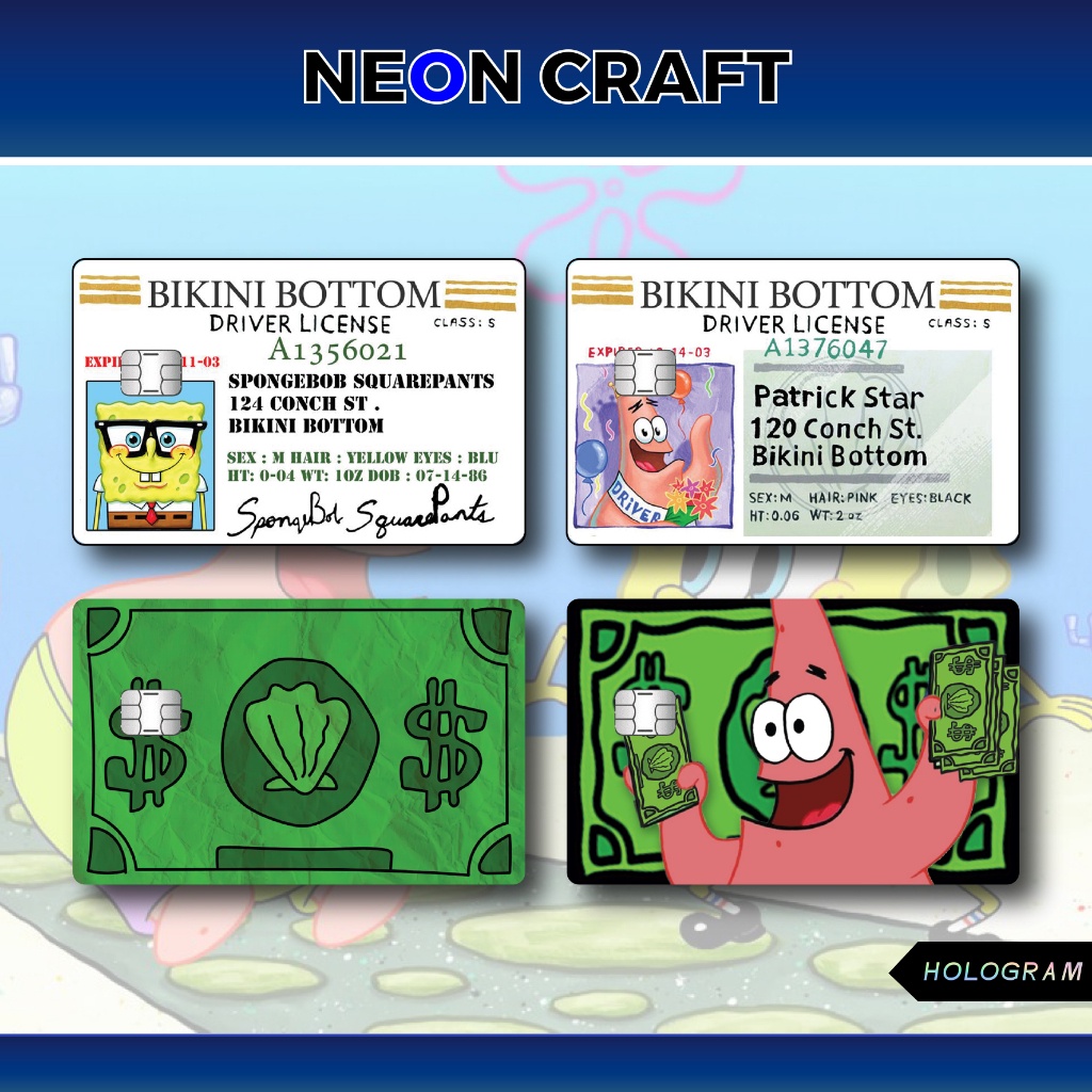 Jual Stiker Atm Garskin Skin Card Atm Spongebob Petrick Sticker Kartu ...