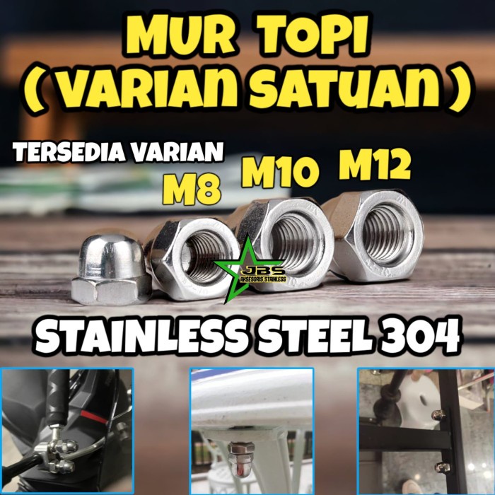 Jual MUR TOPI/CUP NUT STAINLESS 304 | Shopee Indonesia