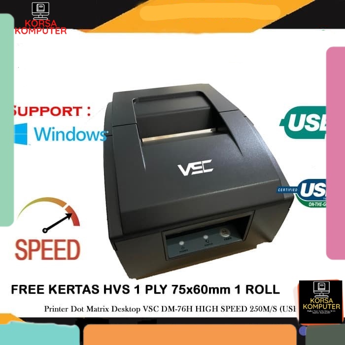 Jual Printer Kasir Dot Matrix Vsc Dm-76h Usb Printer Struk Kasir - Hvs Original | Shopee Indonesia