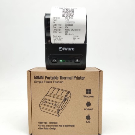 Jual Printer Portable Bluetooth Thermal 58mm Iware C5813 RPP02N | Shopee Indonesia