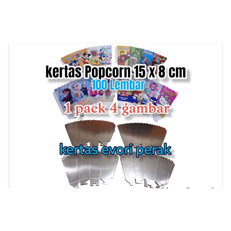 Jual kertas popcorn jumbo ukuran 15x8 cm / wadah popcorn jumbo ...