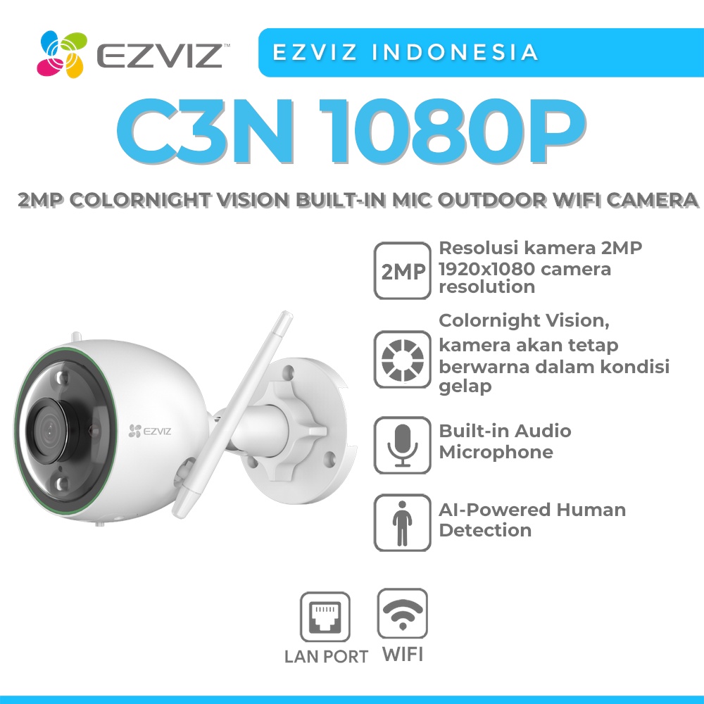 Jual EZVIZ C3N 1080P 2MP COLORNIGHT VISION BUILT-IN MIC OUTDOOR WIFI ...