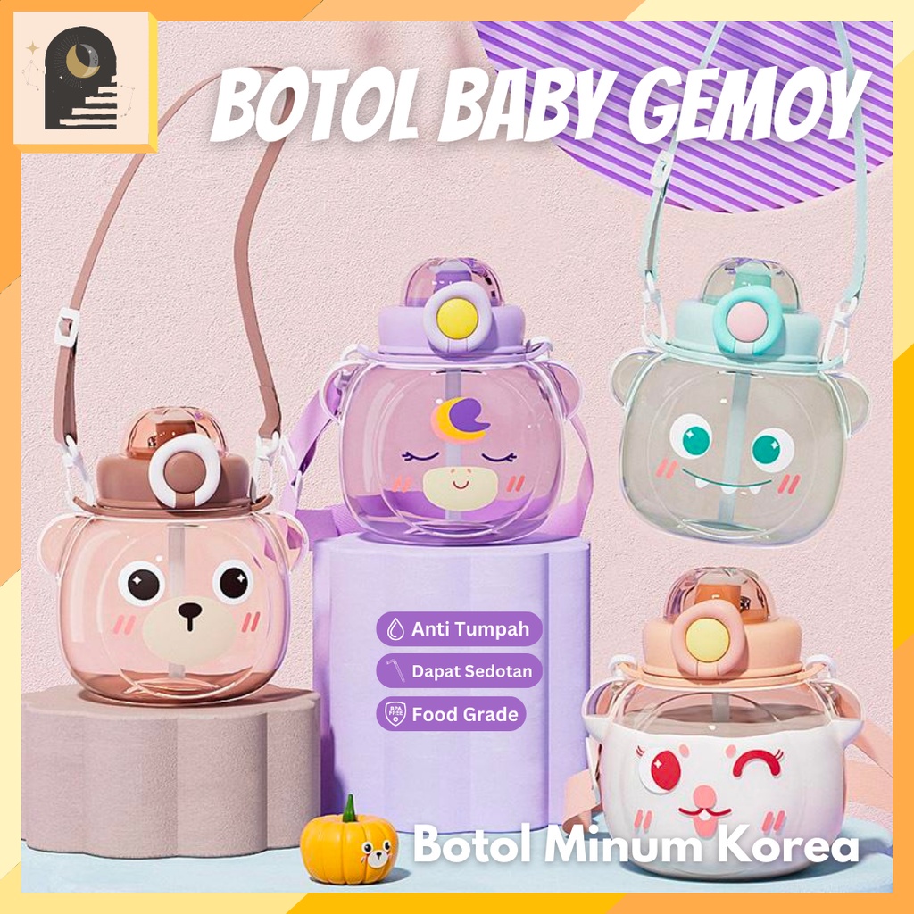 Jual Botol Minum Anak Gemoy Korea 1100ml Karakter Emoji Lucu TK SD ...