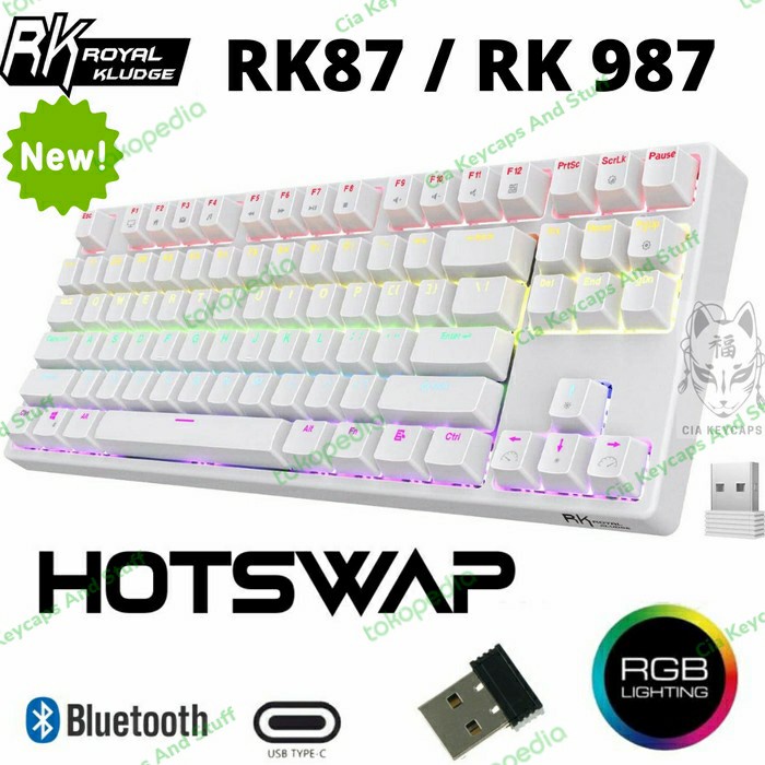 Jual Royal Kludge RK987 / RK87 3 Mode Wireless TKL Mechanical Keyboard ...