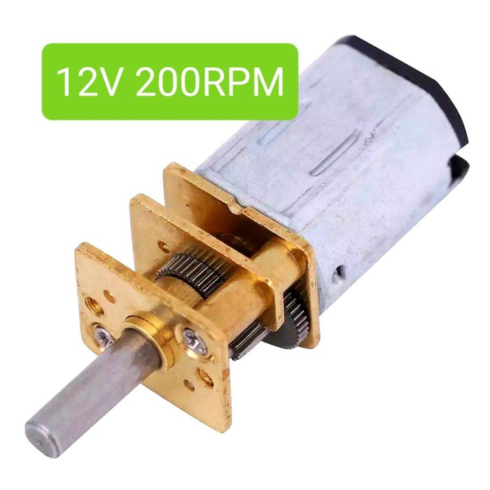 Jual DC12V 200RPM Mini Gear Motor High Torque GA12-N20 for Robotic ...