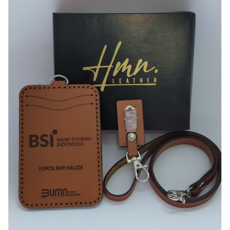 Jual ID card kulit / name tag kulit HMN OF | Shopee Indonesia
