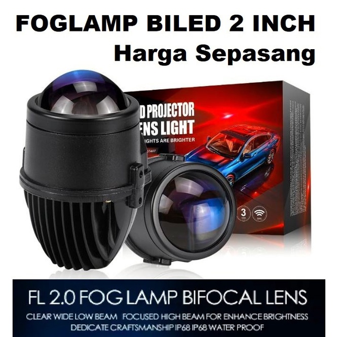 Jual BILED FOGLAMP 2 INCH projector Lampu kabut fog lamp mobil Q8 45 ...