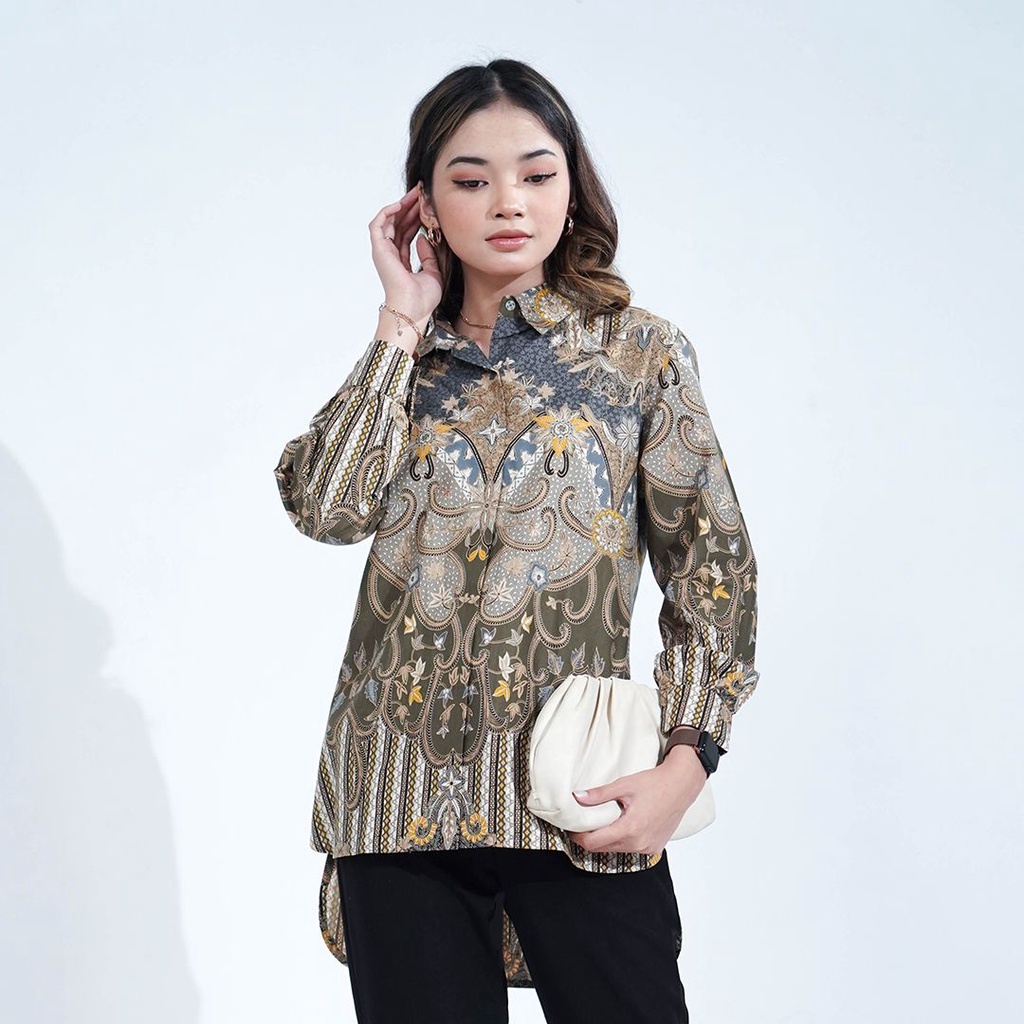 Jual Blouse Wanita Batik Lengan Panjang Margaria - Kusuma Series ...