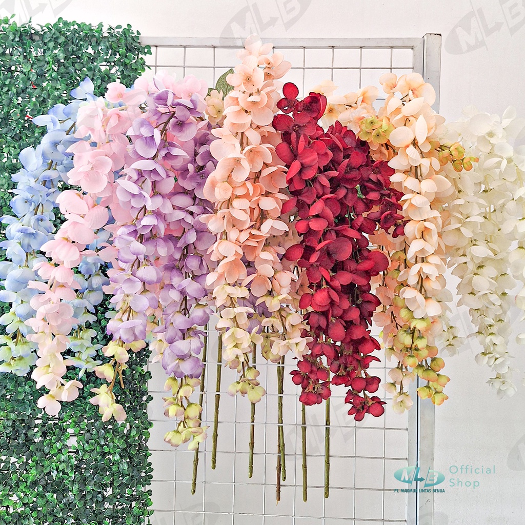 Jual MLB Bunga Juntai Wisteria Premium Tangkai Panjang Artificial ...