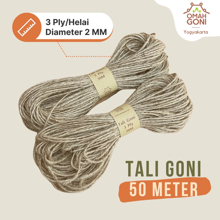 Jual Tali Goni 3 Ply 50 Meter - Tali Rami 2 MM - Tali Kerajinan Tangan ...