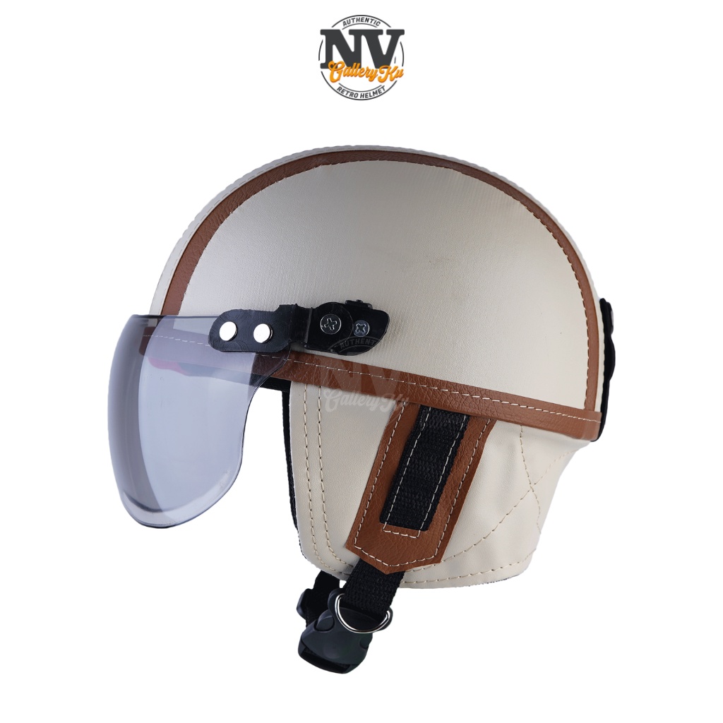 Jual HELM ANAK RETRO 1 2 3 4 5 TAHUN KULIT PREMIUM POLOS GARIS CHIPS ...