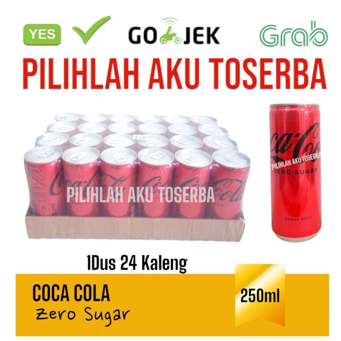 Jual Coca Cola ZERO SUGAR KALENG CAN 250 ml - ( HARGA 1 DUS ) | Shopee ...