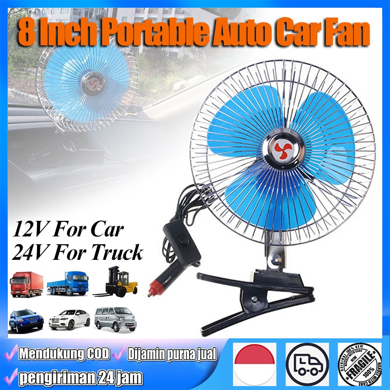 Jual 8Inci Kipas Angin Mobil DC 12V 24V Kipas Angin Jepit Aki Mobil ...