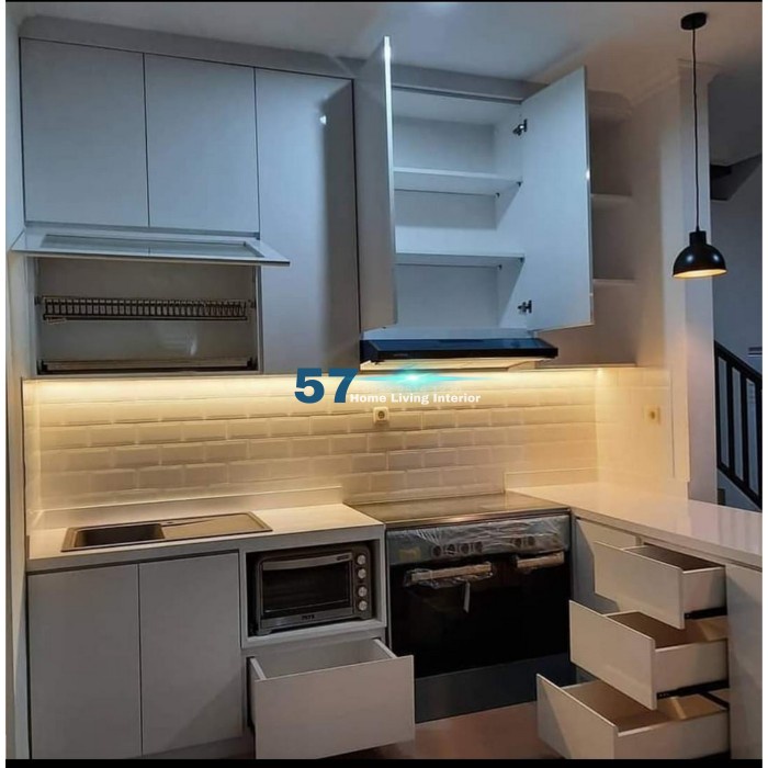 Jual Lemari Kitchen Set Full Isian Minimalis Bahan Plywood HPL Free ...