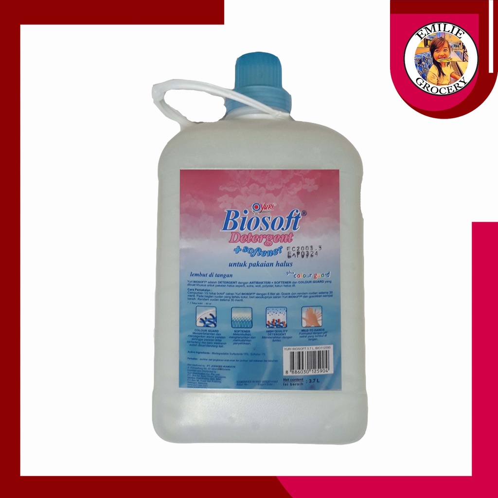 Jual Yuri Biosoft Detergent Deterjen + Plus Softener 3.7 3,7 Liter | Shopee Indonesia