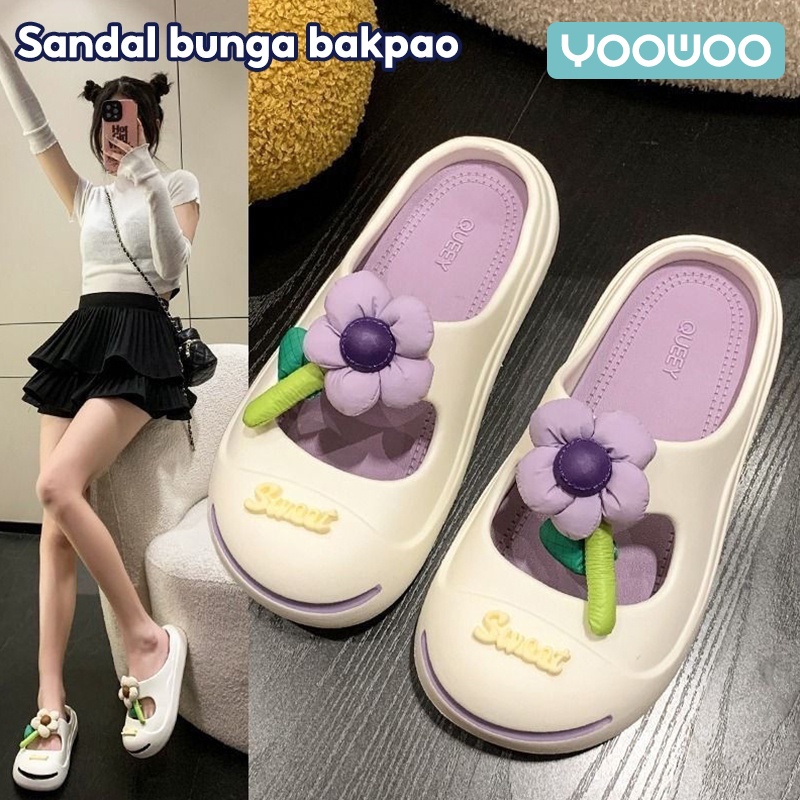 Jual YooWoo Sandal flower / sandal slop / sandal bunga / sandal EVA ...
