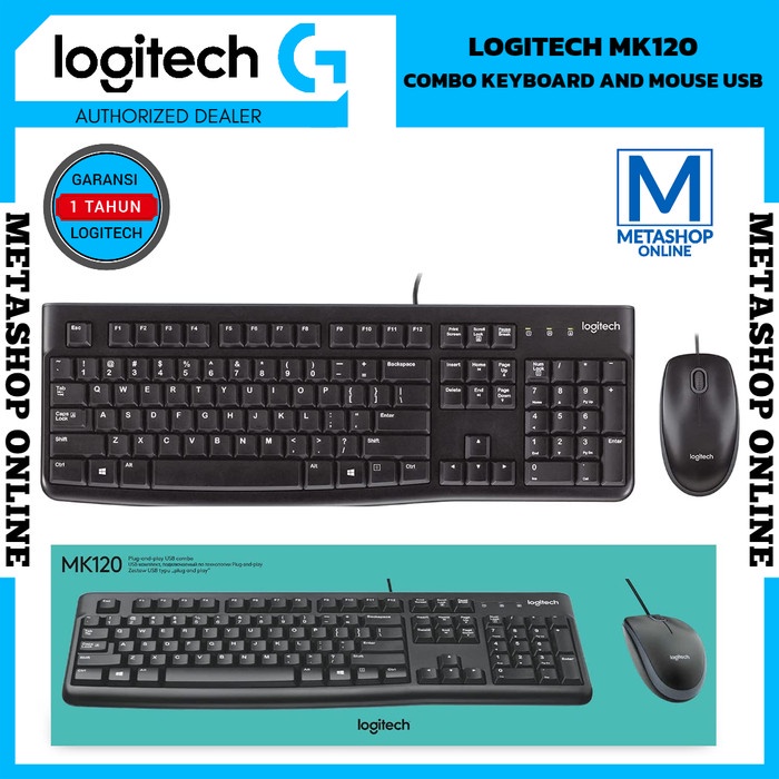 Jual Logitech Mk120 Combo Keyboard And Mouse Usb Shopee Indonesia