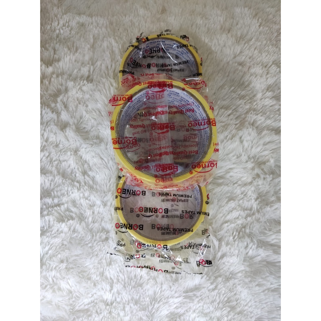 Jual Isolasi Masking Tape Kuning BORNEO 7m | Shopee Indonesia