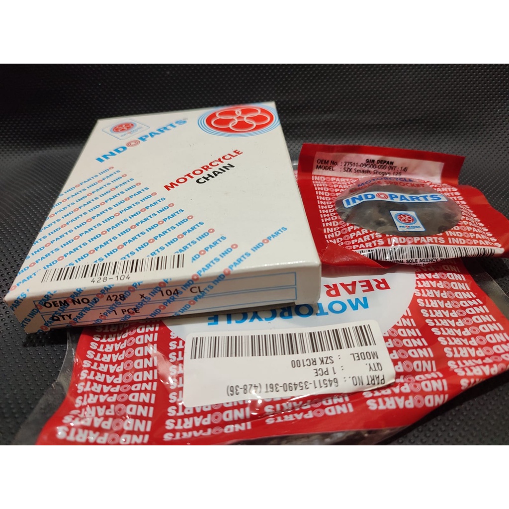 Jual Paket rantai roda Drive Chain Kit Gear Set Indoparts Suzuki Smash ...