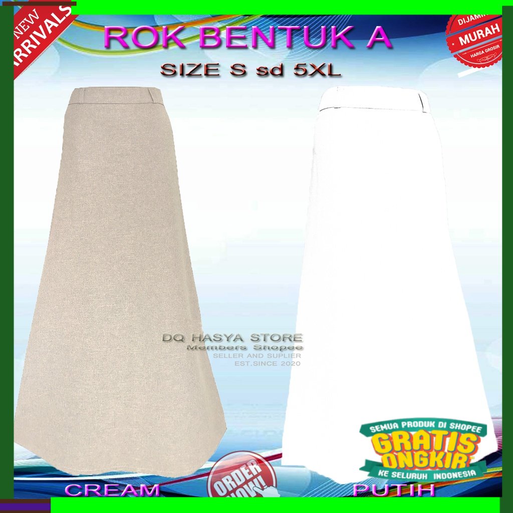 Jual RAMADHAN RAYA SPESIAL Rok Model A Panjang Putih Formal Kerja ...