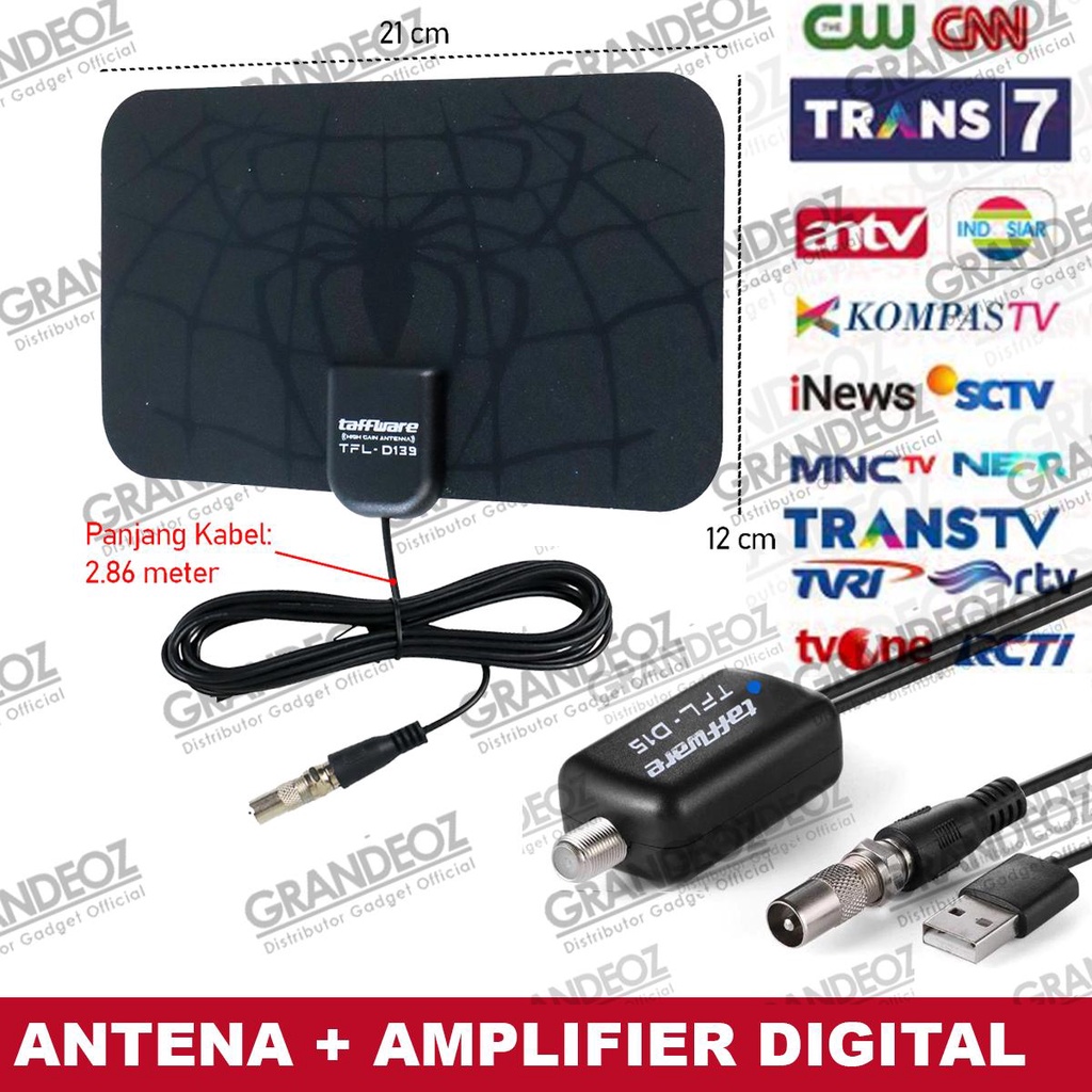 Jual [ORIGINAL 100%] Spider Antena TV Digital + Booster Signal TV Anten ...