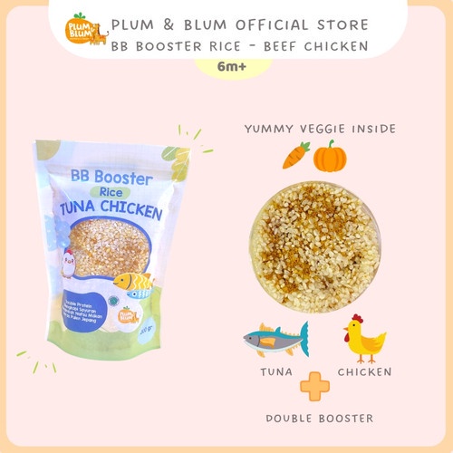 Jual Plum & Blum Beras Mpasi BB Booster 6 Bulan Beef Chicken Tuna Salmon Cheese - 200 gram ...