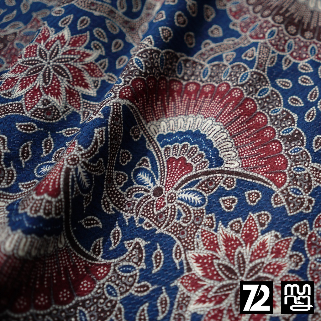 Jual KAIN BATIK DOBBY Premium Motif Kembang Semak Warna Biru 723489 Cap ...