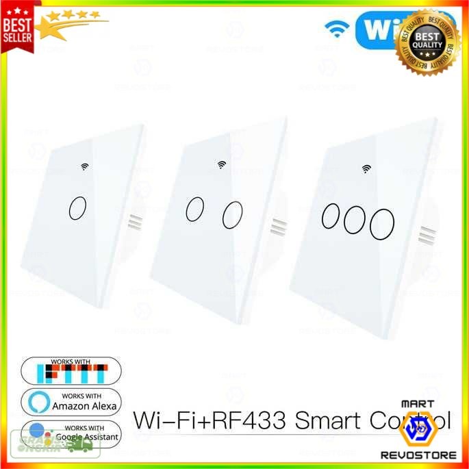 Jual Saklar Lampu Touch Screen Sakelar Switch Smart Wireless WIFI RF ...