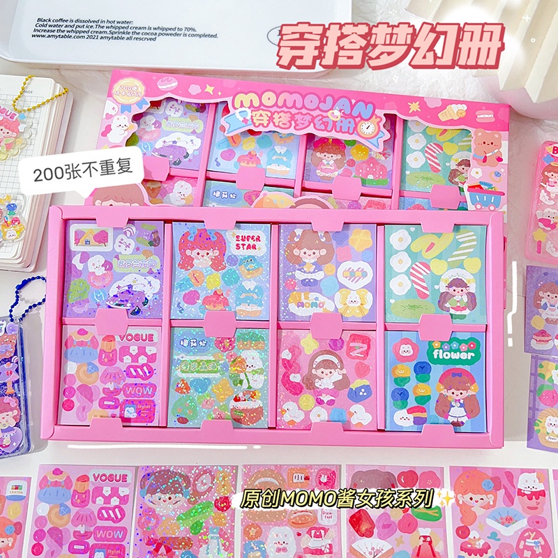 Jual Momo Sauce Dress-Up Stiker Lucu Laser Handbook Goo Card Sticker ...