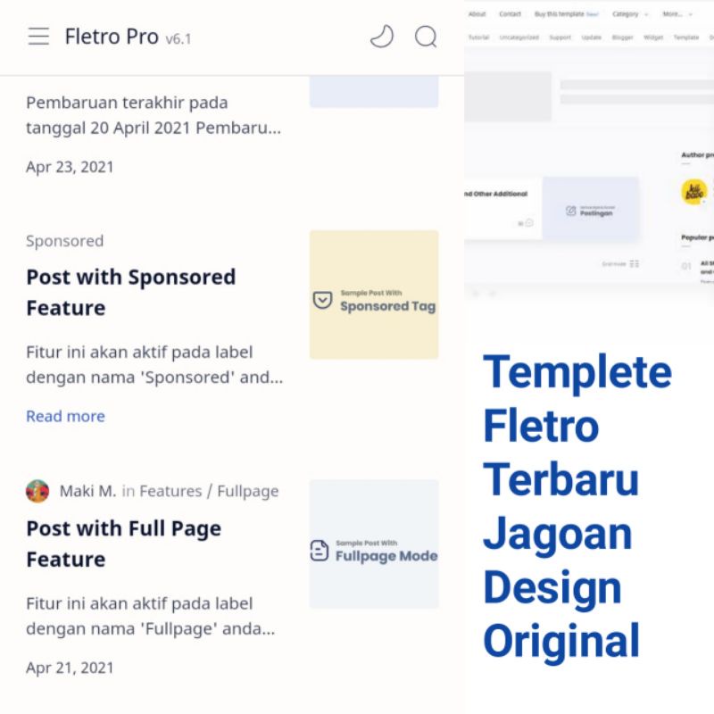 Jual Templete Bloger Template Fletro Pro Original Terbaru Update ...