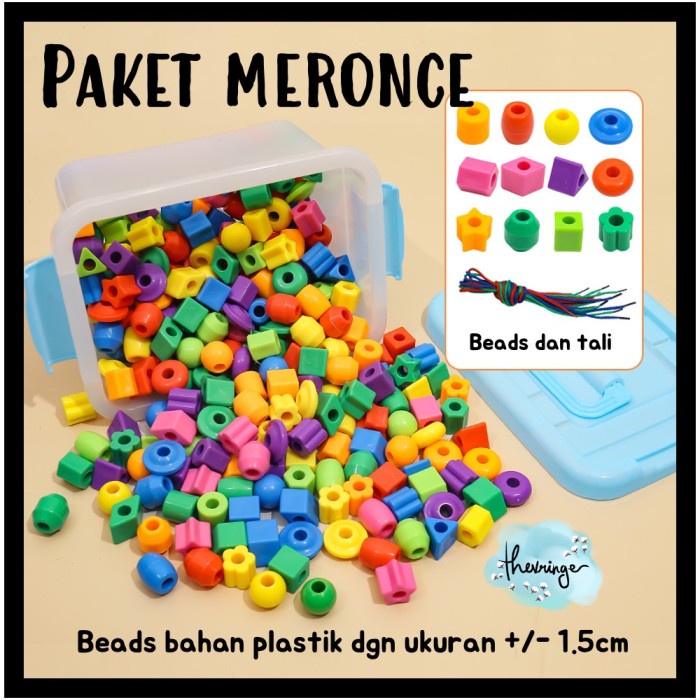 Jual Paket Meronce Anak Paud Prasekolah Aktivitas Belajar Mainan ...