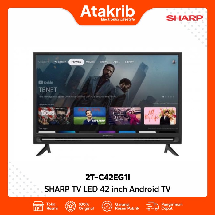 Jual SHARP TV LED 42 2T-C42EG1I Full-HD Android TV with Google Assistant | Shopee Indonesia