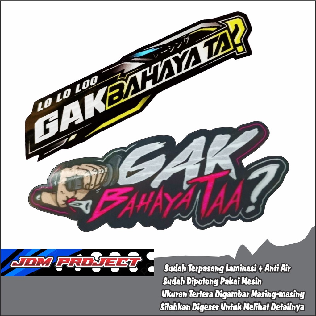 Jual stiker viral gak bahaya ta? cutting hologram / sticker viral GAK BAHAYA TA! / stiker hp ...