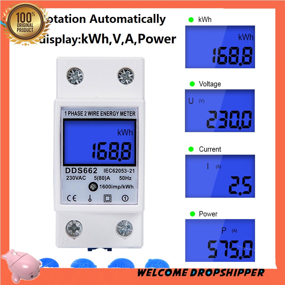 Jual XINZHUO Meteran Listrik Digital Din Rail kWh Meter Single Phase ...